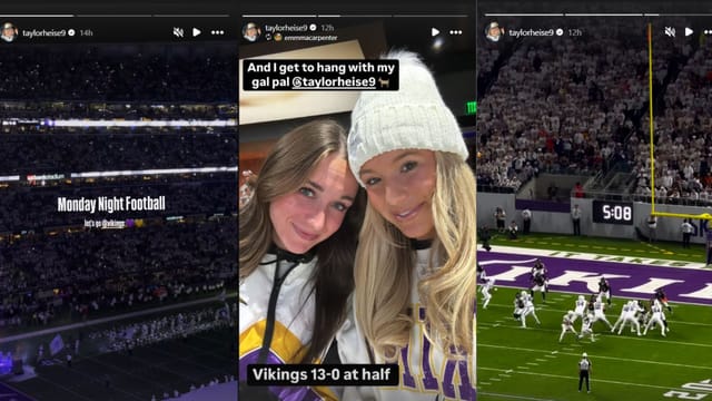 In Photos: PWHL's Taylor Heise enjoys 'MNF' cheering for Minnesota Vikings