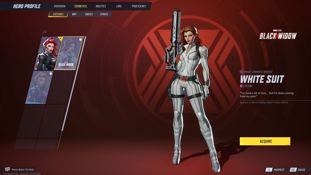 All Black Widow skins in Marvel Rivals: Tier list, prices, and more