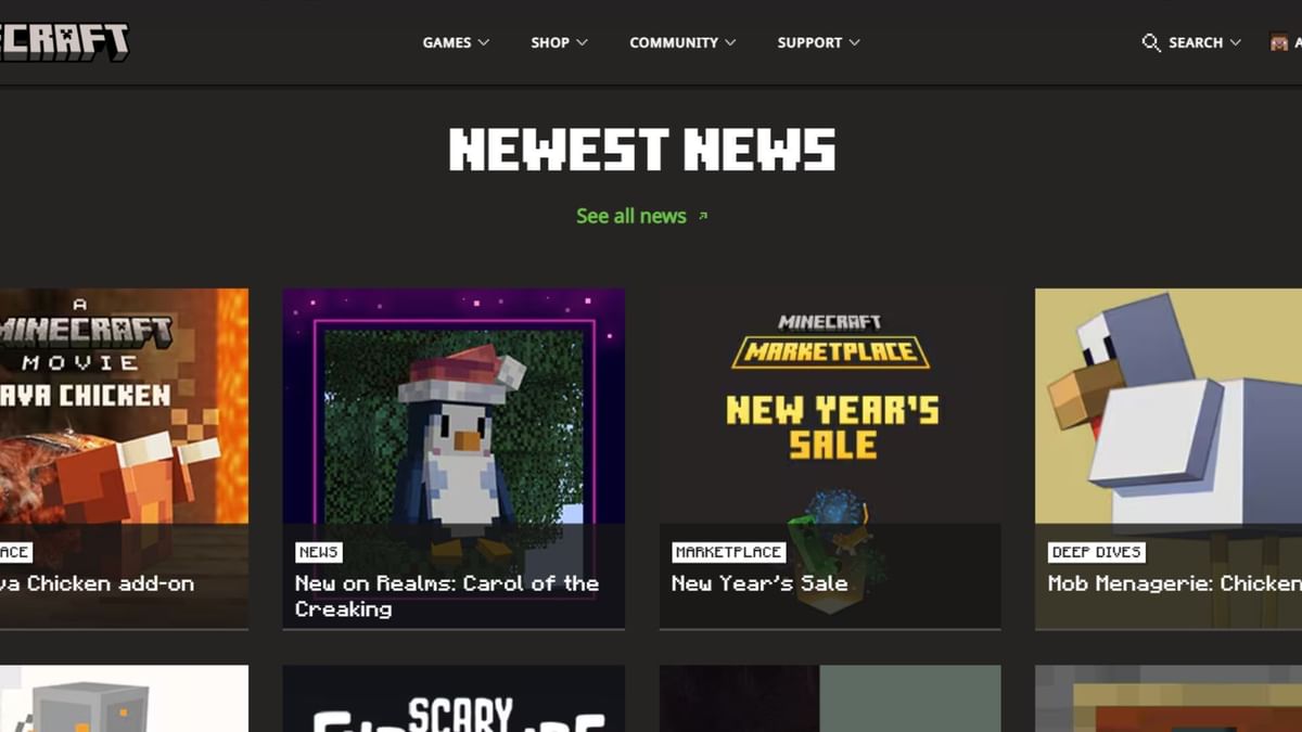 5 things to do on Minecraft’s official website
