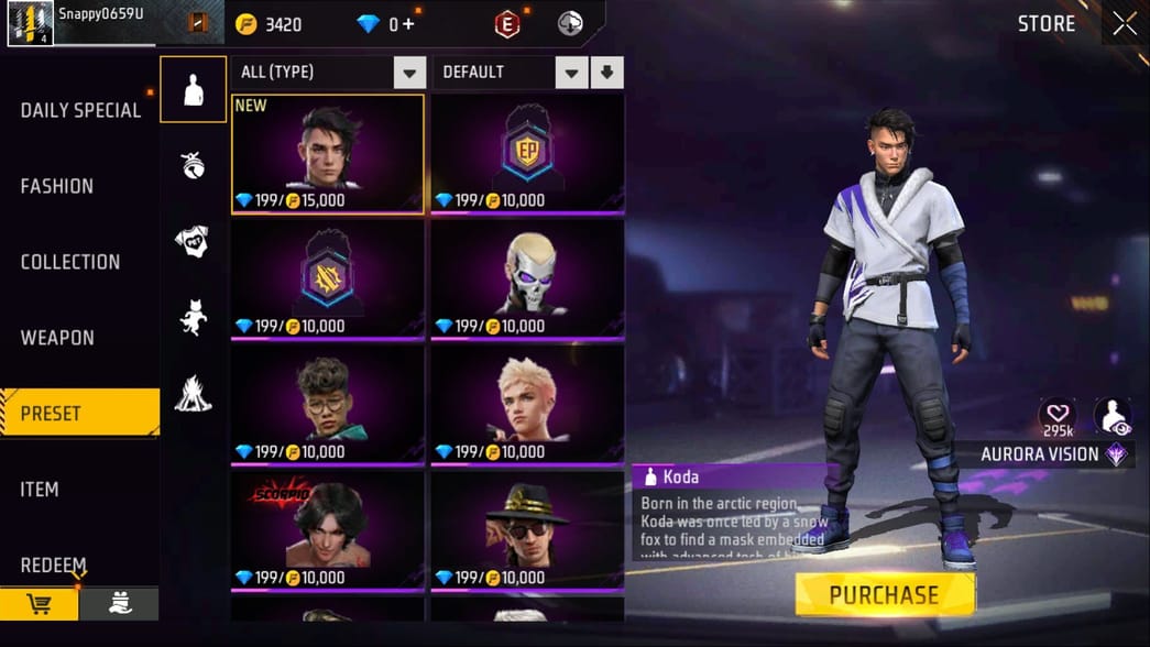 How to get Koda in Free Fire