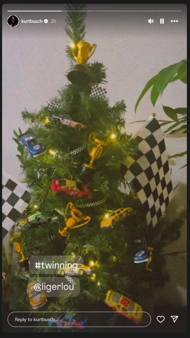 Kurt Busch shares ‘twinning’ NASCAR-themed Christmas trees with ...