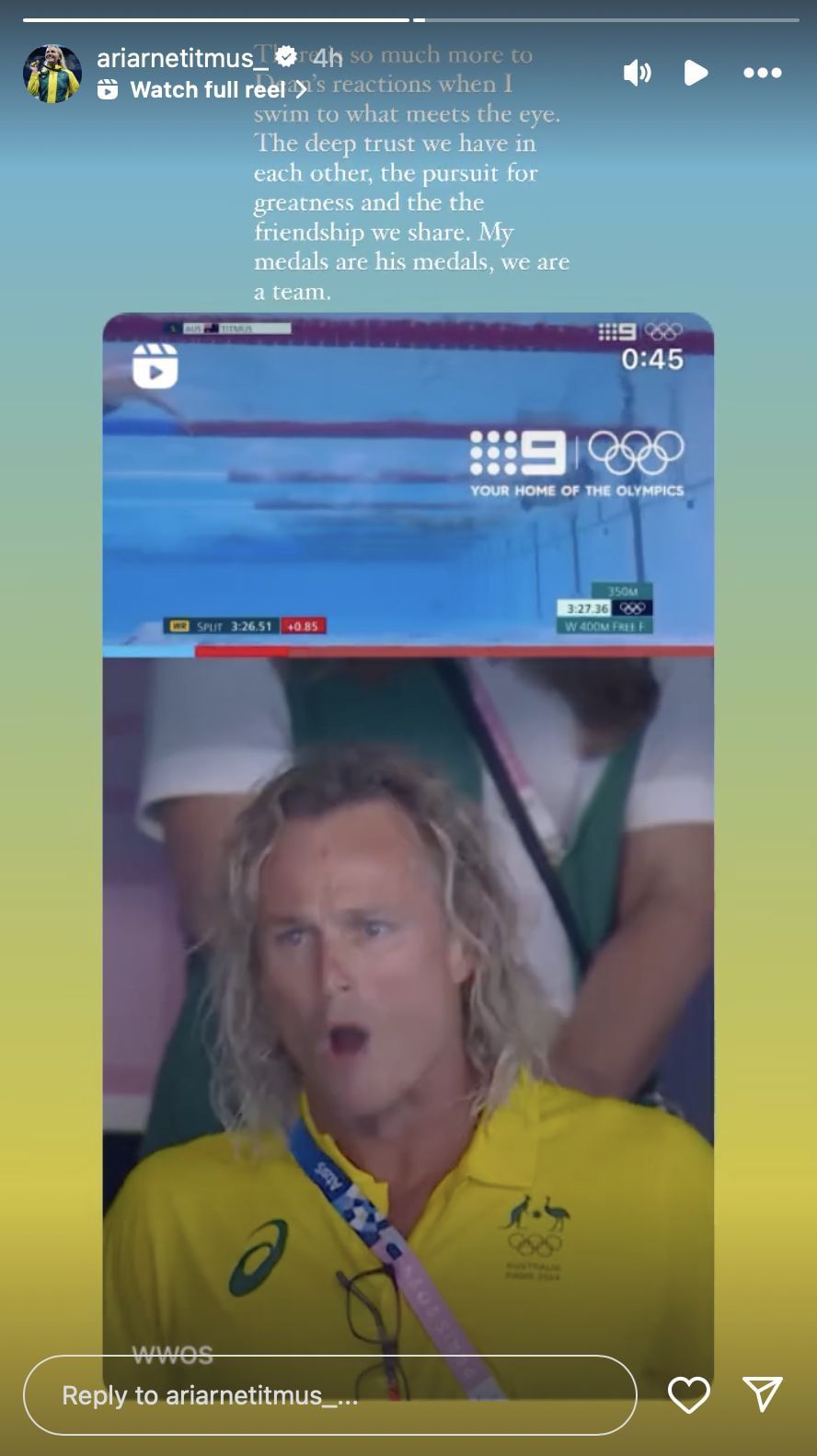 "My medals are his medals"- Ariarne Titmus makes her feelings known for ...