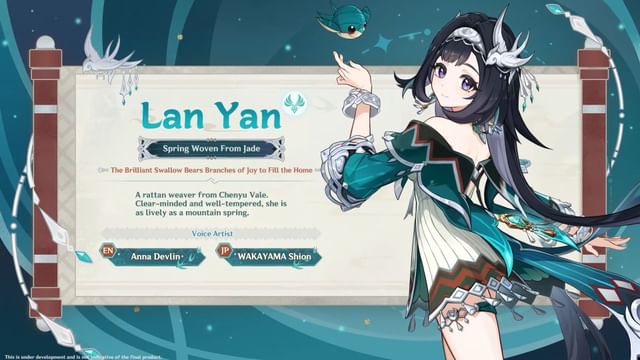 Lan Yan VA in Genshin Impact: English, Japanese, and other voice actors