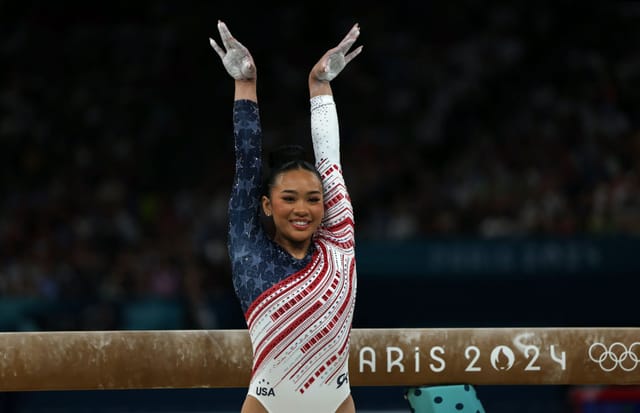 Suni Lee reminisces about her beam performance in the team finals at ...