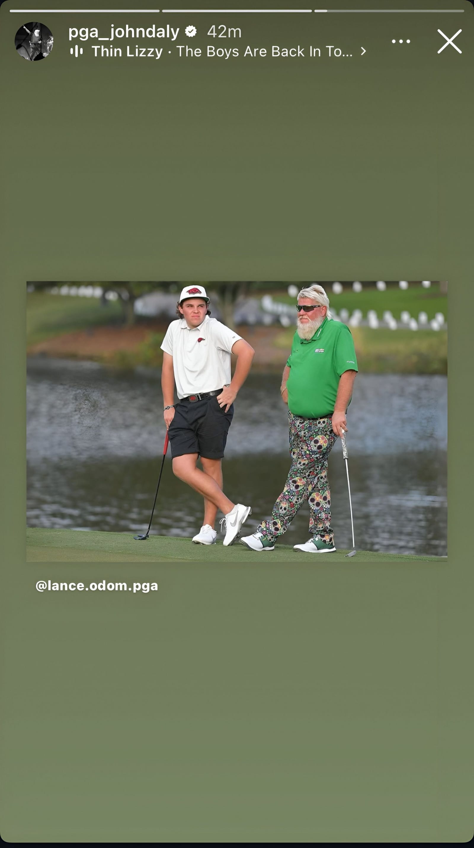 John Daly shares picture posing with son in duo golf tournament