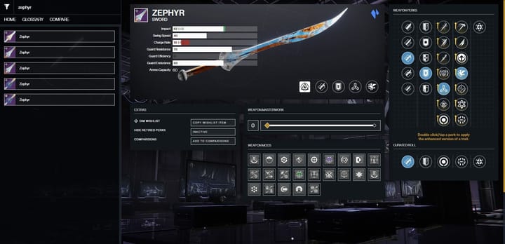 Zephyr updated god roll guide for Destiny 2 PvE and PvP