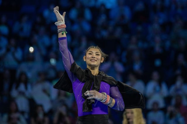Kayla DiCello executes uneven bars routine months after returning to ...