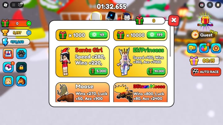 Horse Race Christmas World guide