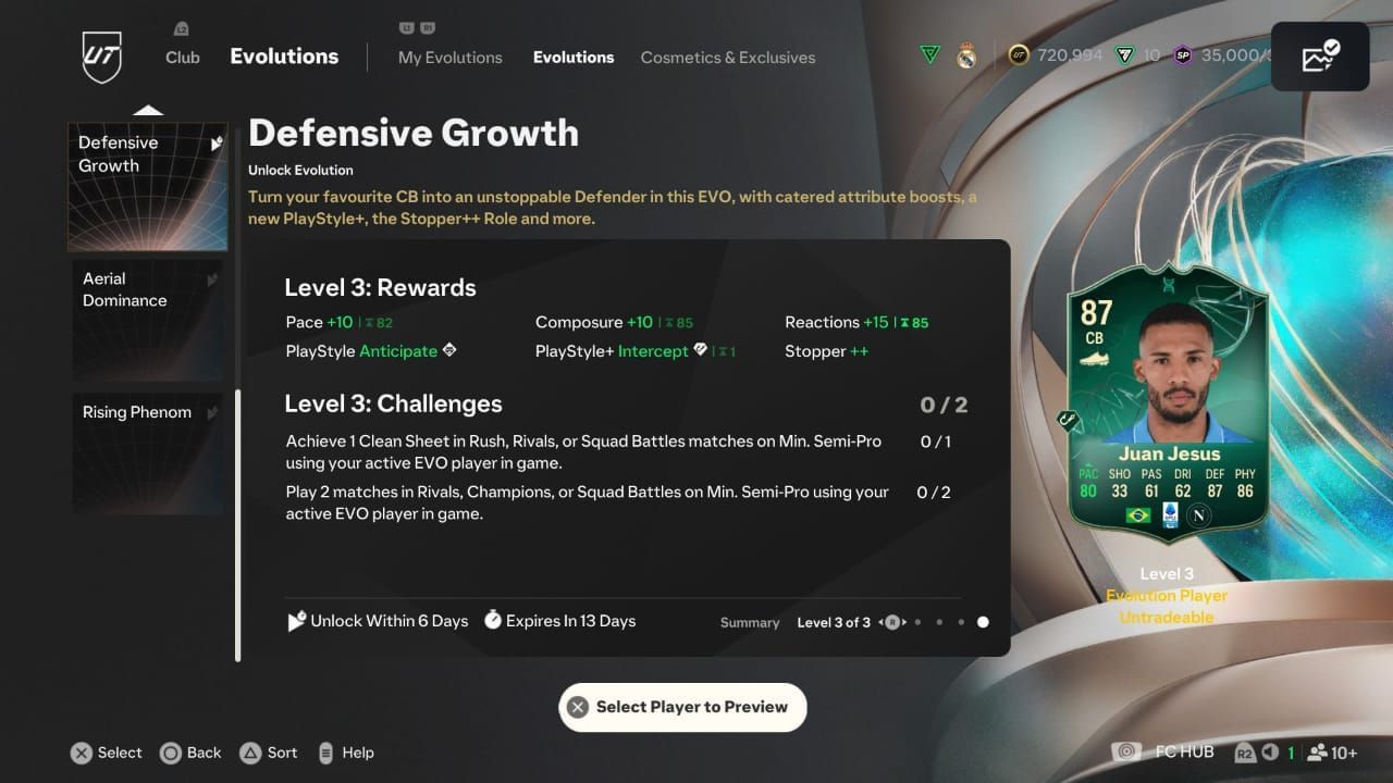 EA FC 25 Defensive Growth Evolution guide: Best players to use, all upgrades, requirements, and more