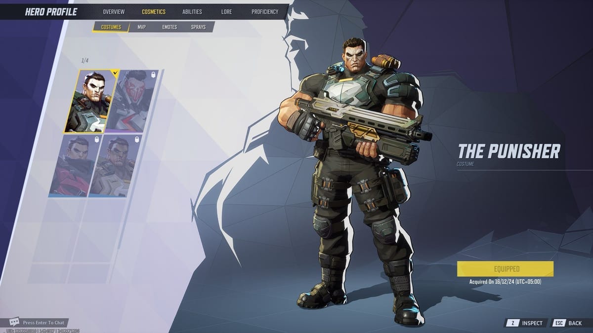All Marvel Rivals The Punisher skins: Tier list and prices