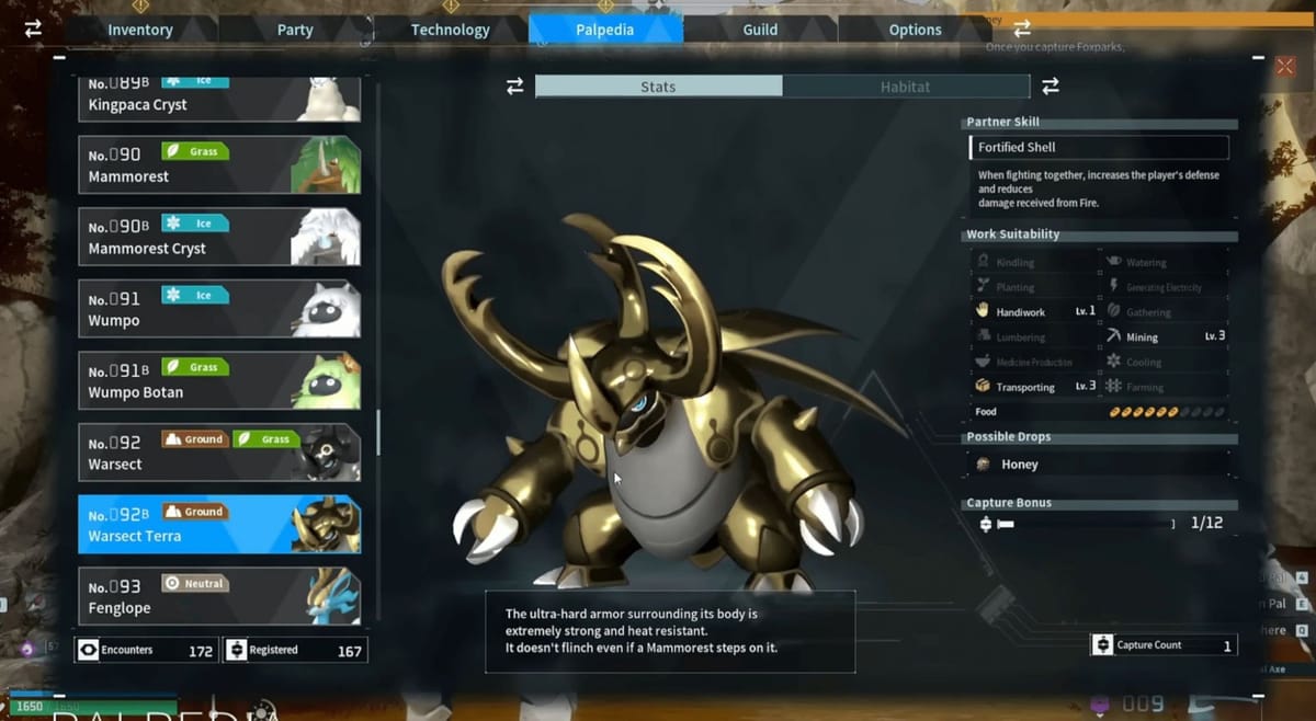 Warsect Terra in Palworld: Where to find, Skills, item drops, and more