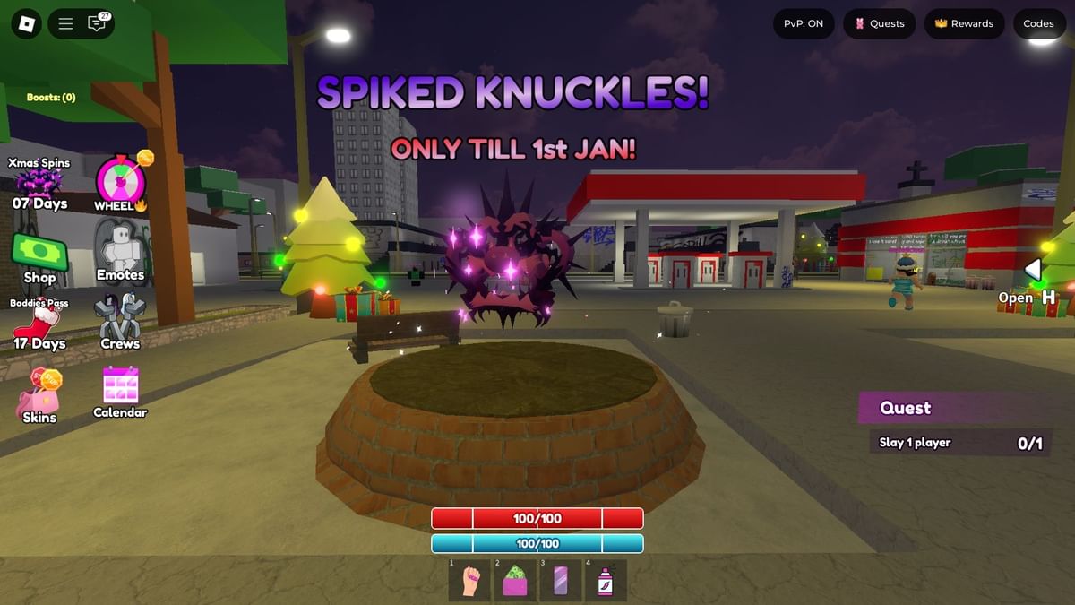 Baddies Update 25: Spiked Knuckles, Xmas Spins, and more