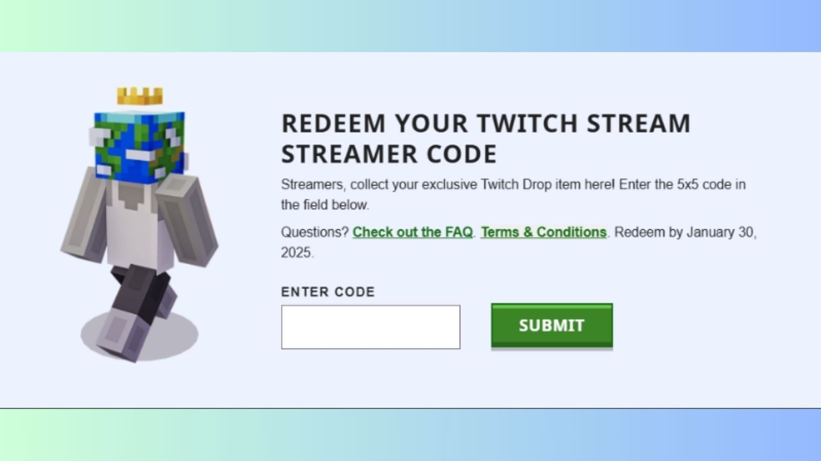 New Minecraft x Twitch collaboration announced, featuring two new cosmetics