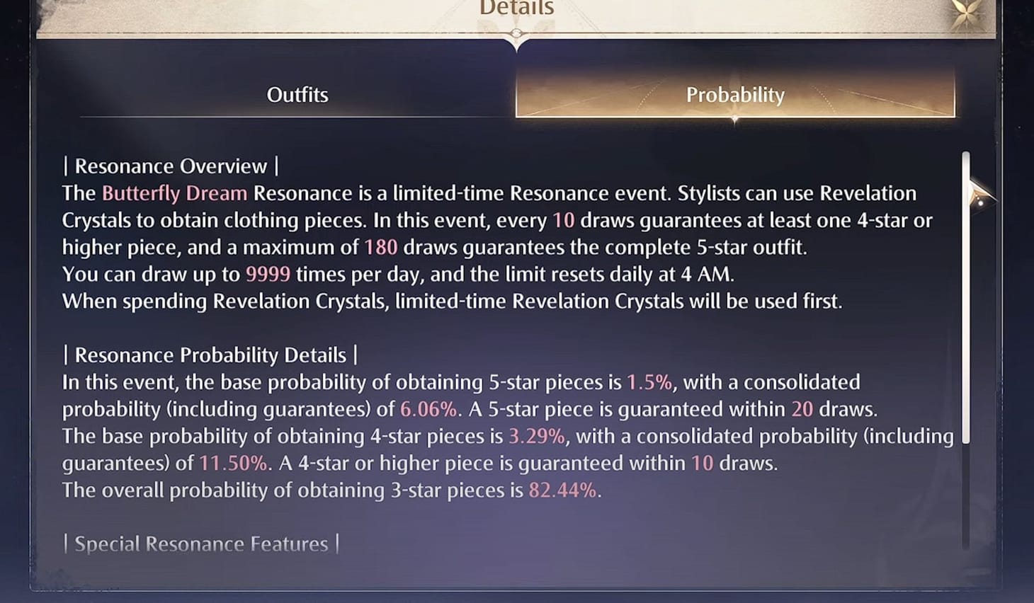 Infinity Nikki gacha explained: Pity and drop rates