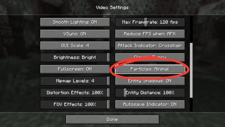 How to hide particles in Minecraft