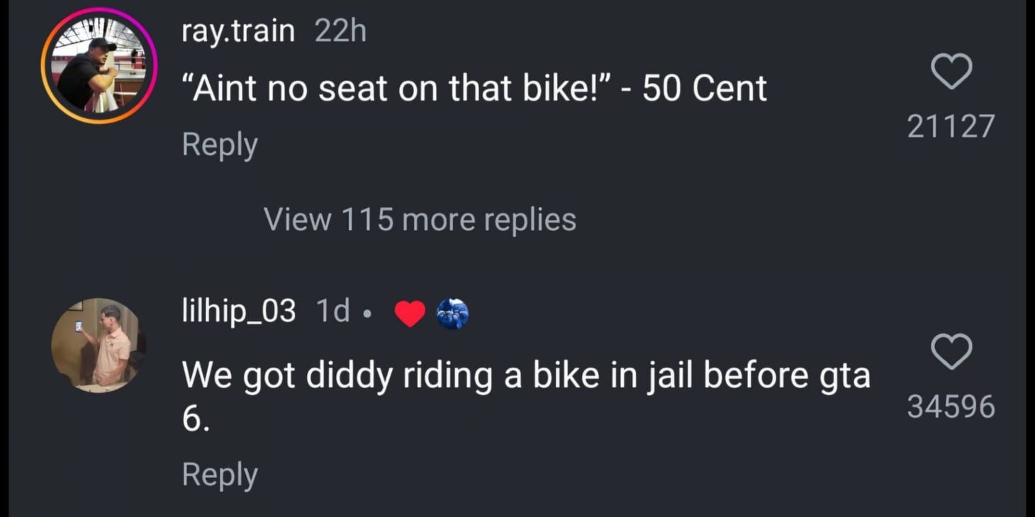 Is the video of Diddy riding a motorcycle in jail real? Viral video ...