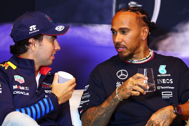 Watch: Sergio Perez's spectacular defense against Lewis Hamilton in ...
