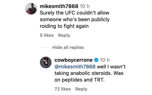 Donald Cerrone sets record straight on steroid use after re-entering ...