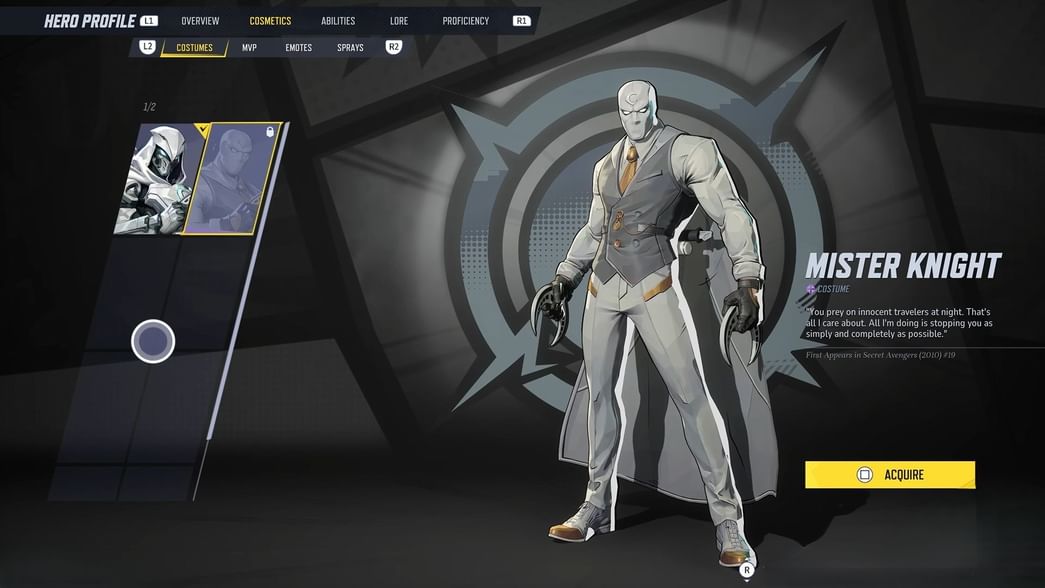 All Marvel Rivals Moon Knight skins: Tier list and prices