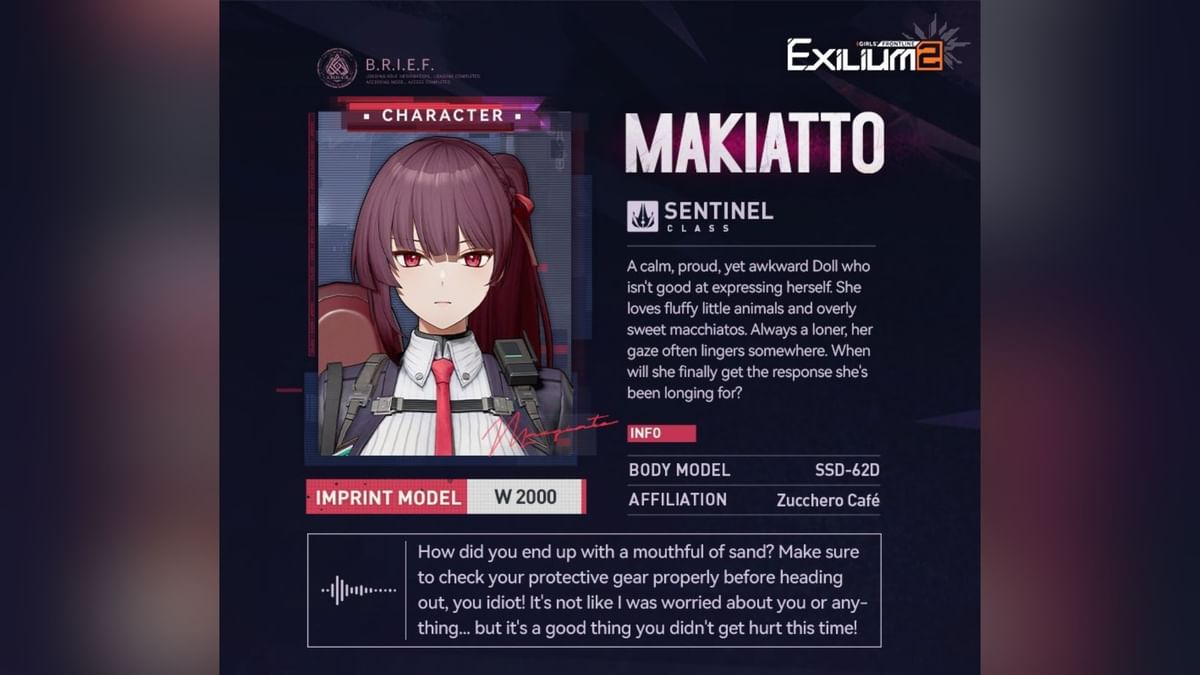 Makiatto in Girls' Frontline 2 Exilium: Release date, skills, stats ...