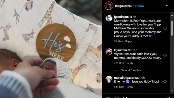 Matthew Gaudreau's widow Madeline announces birth of son Tripp; Johnny ...