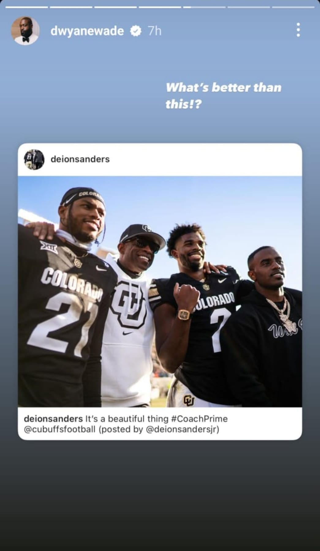 Dwyane Wade drops 4-word reaction to 'beautiful' Deion Sanders' family ...