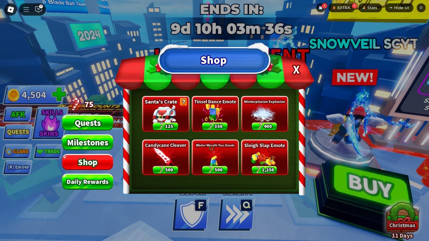 Blade Ball Holiday Event guide: Quests, milestone rewards, and more