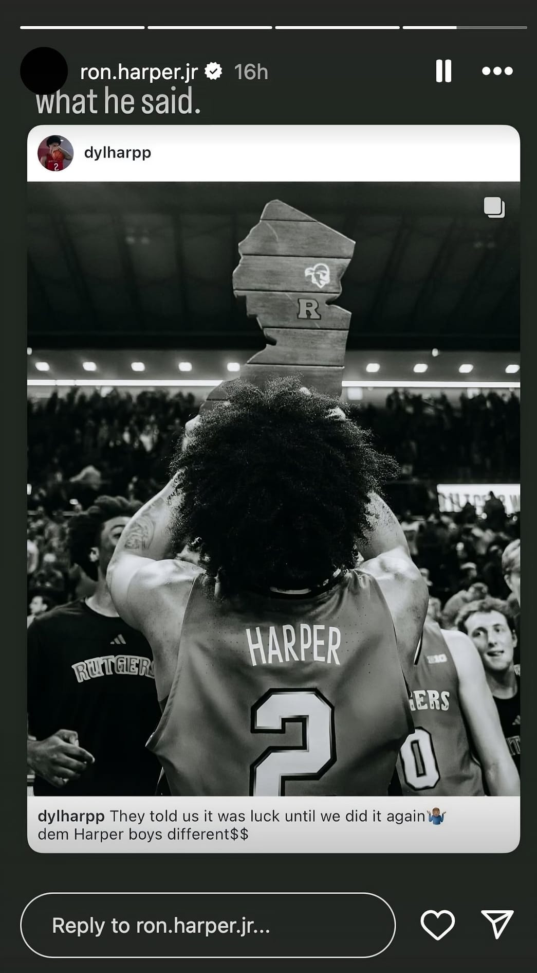 Ron Harper's son boasts big brother pride as he drops 3-word reaction ...