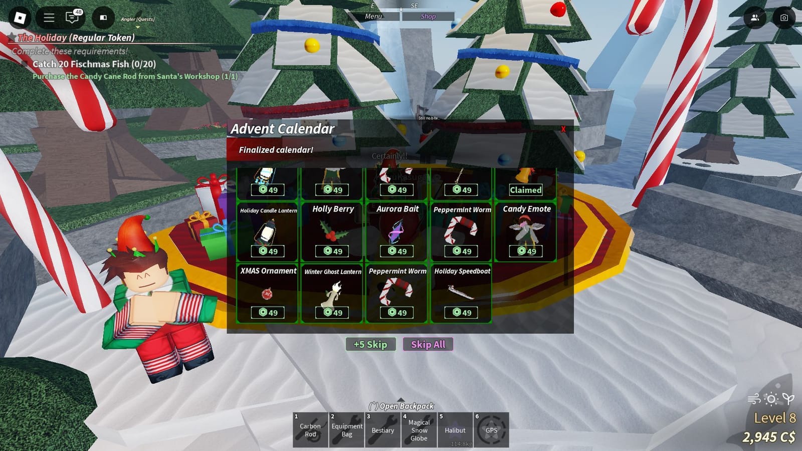 How to get the holiday-themed Speedboat in Fisch