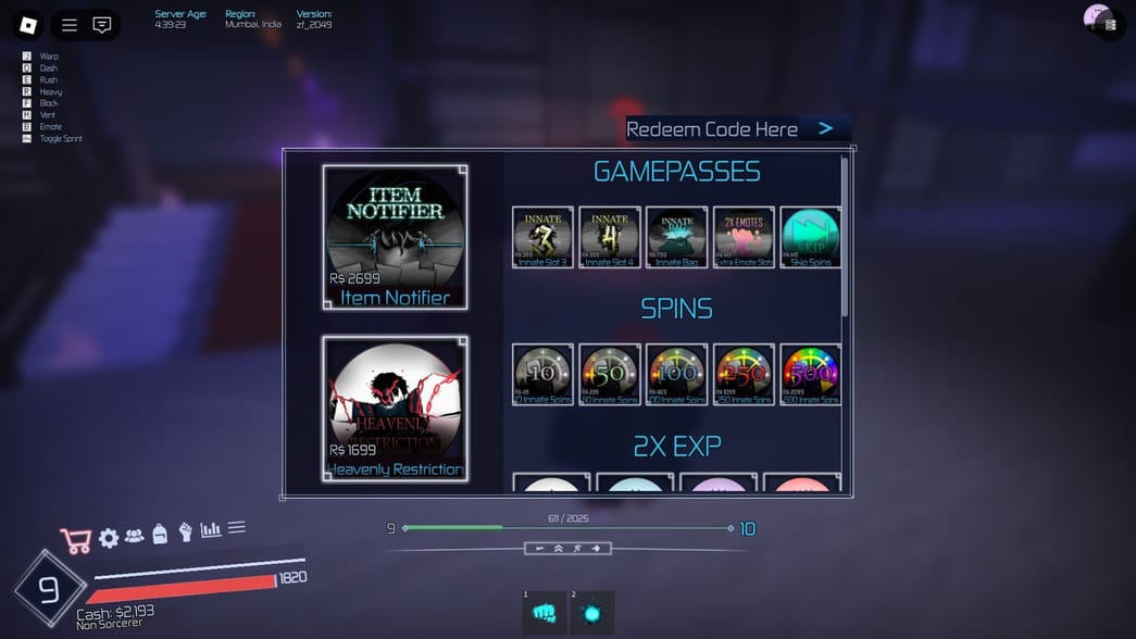 How to get Spins in Jujutsu Infinite