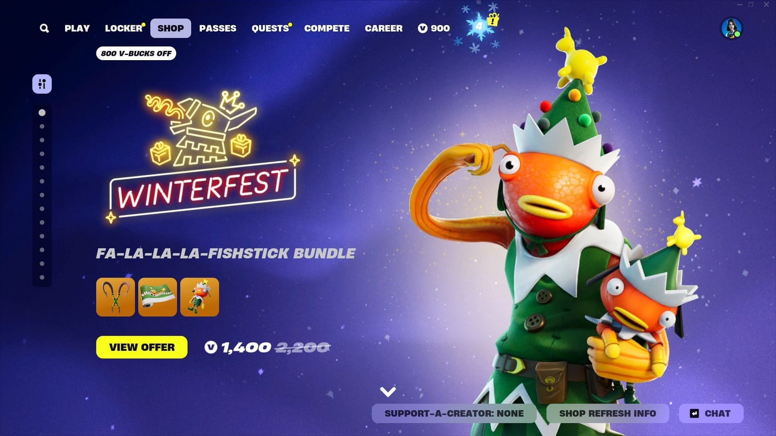 How to get the Fa-La-La-La-Fishstick skin in Fortnite