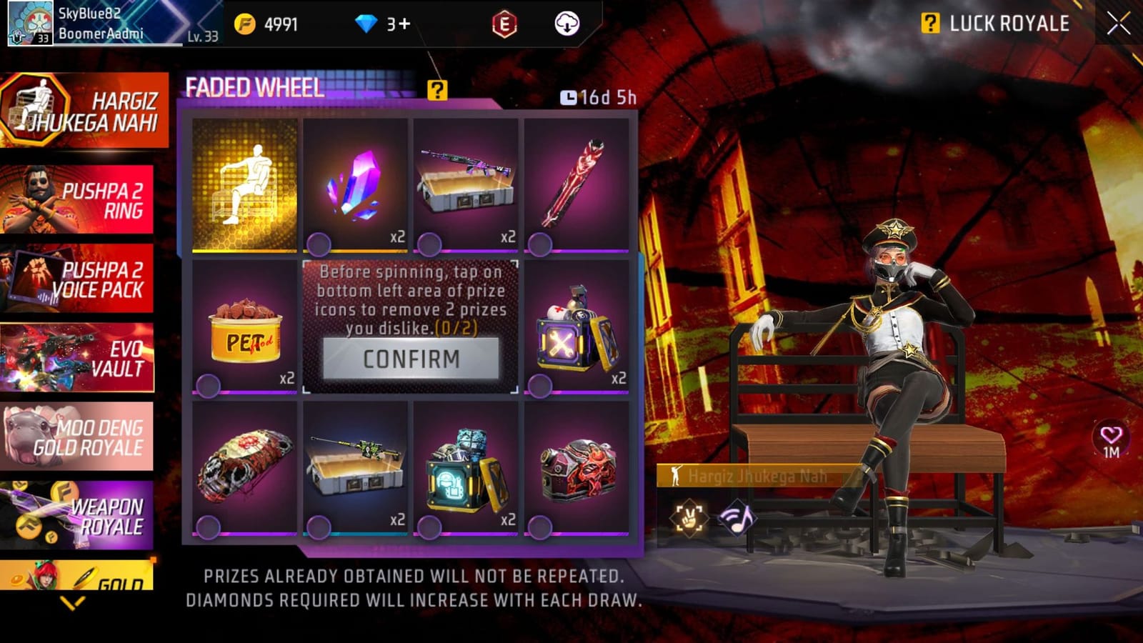 Free Fire x Pushpa 2 Faded Wheel event: Rewards and schedule