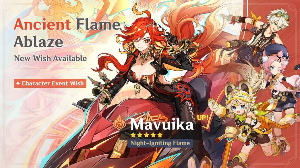 Genshin Impact 5.3 Mavuika banner: Release date, countdown, weapons, and 4-star characters