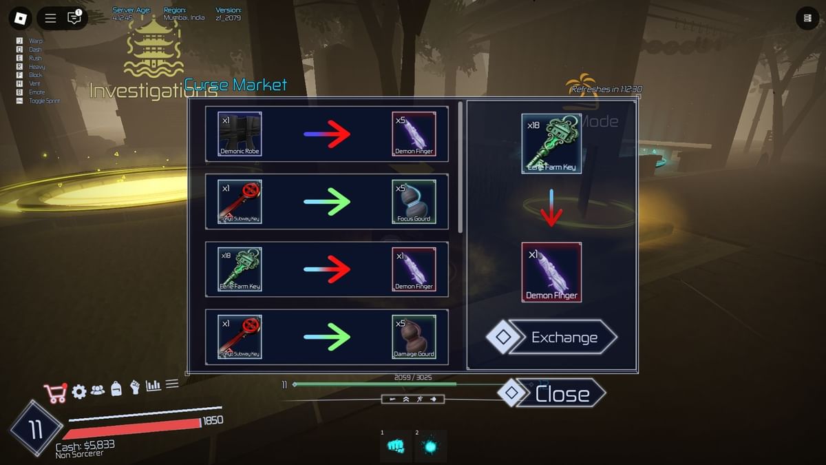 Jujutsu Infinite Curse Market guide: Market stock and all exchange items
