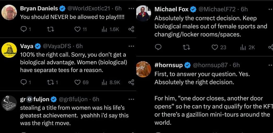 "Play on the PGATour" - Fans slam trans golfer Hailey Davidson ...