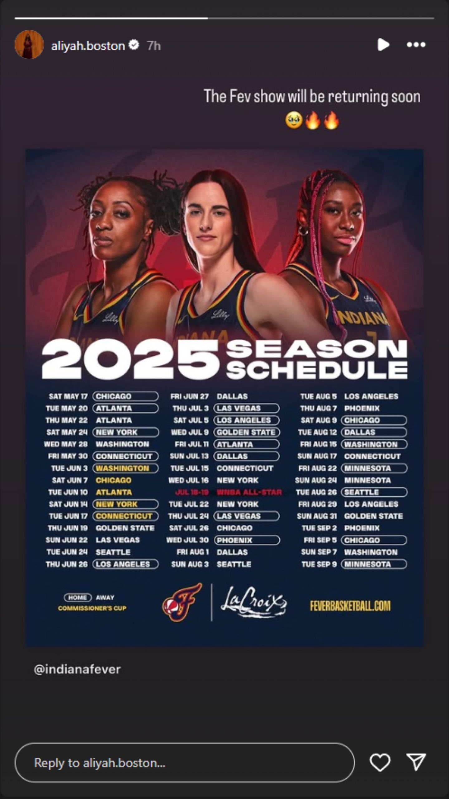 Aliyah Boston makes her feelings clear after Indiana Fever drop schedule for 2025 WNBA season