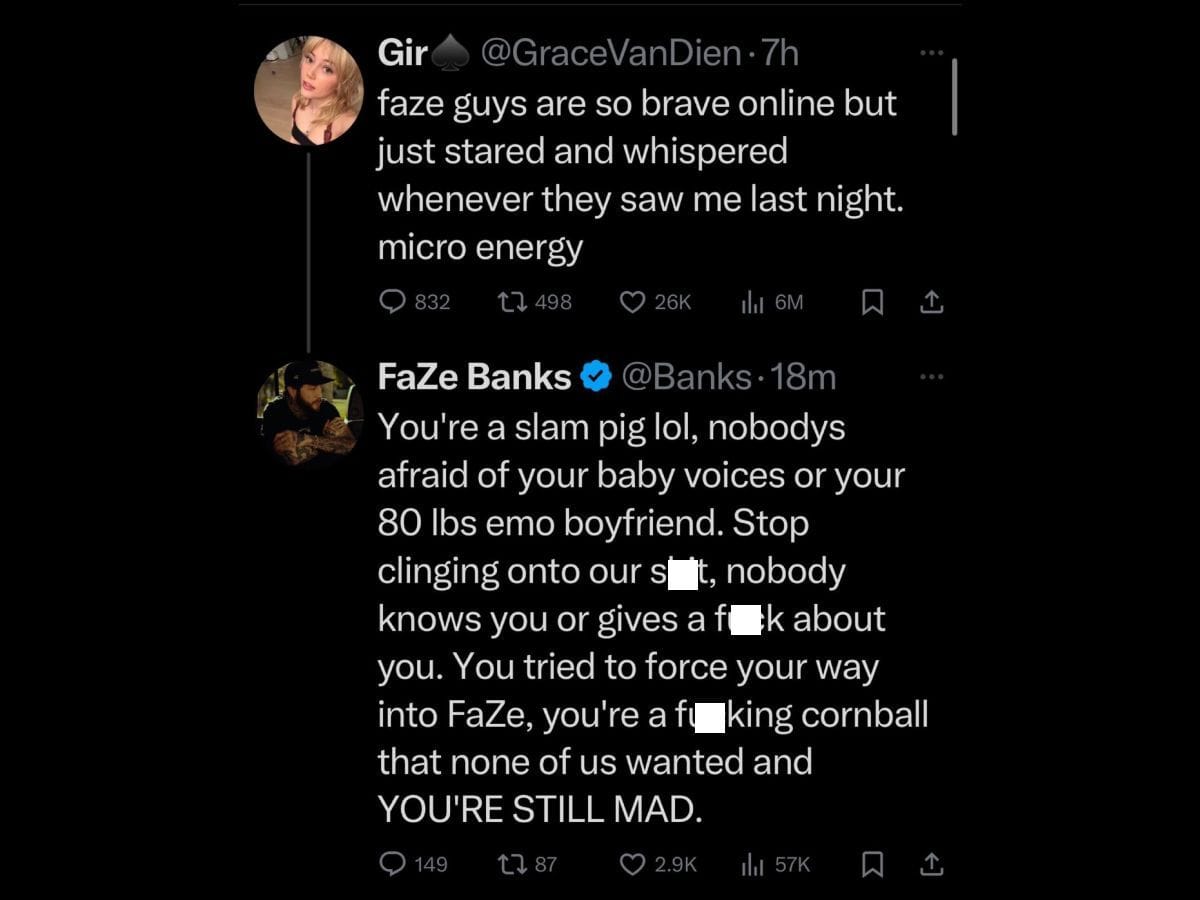 Grace Van Dien and FaZe Clan's drama at The Streamer Awards 2024 explained