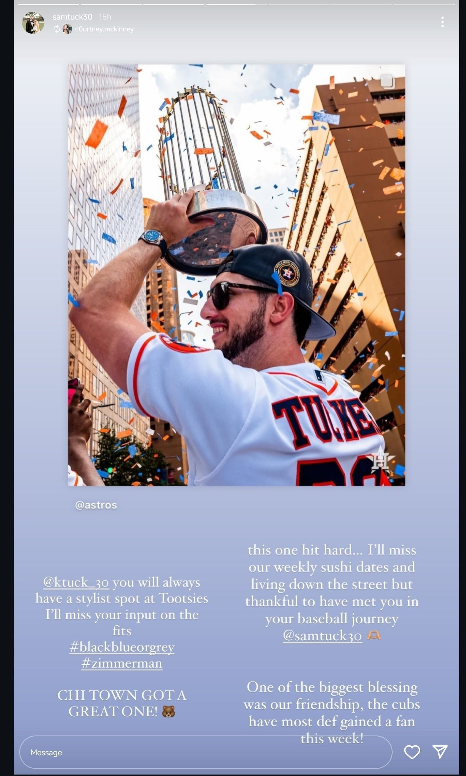 Kyle Tucker's wife Samantha shares thoughts after Houston Astros trade ...