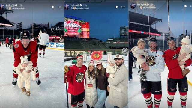 Craig Smith and Taylor Hall strike a pose with their adorable little ...