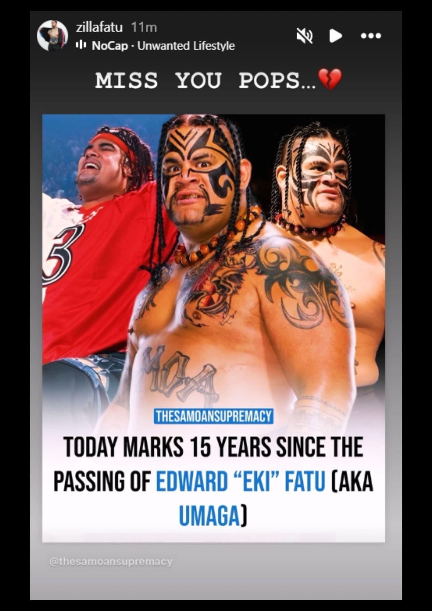 Real-life Bloodline member sends heartbreaking three-word message on Umaga's death anniversary