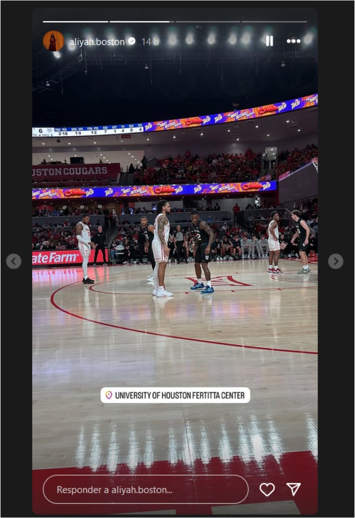 Aliyah Boston rocks contrasting colors as she catches Houston vs Butler ...