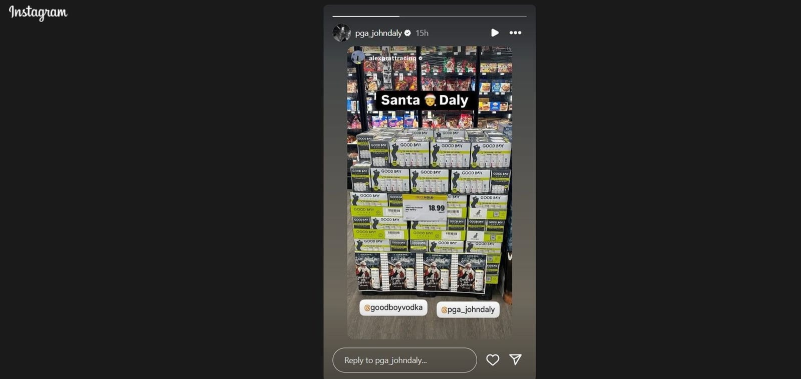 John Daly: “Santa Daly”: John Daly promotes vodka