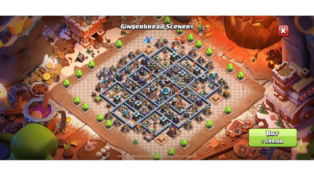 Clash of Clans Gingerbread scenery: Cost, design, and more