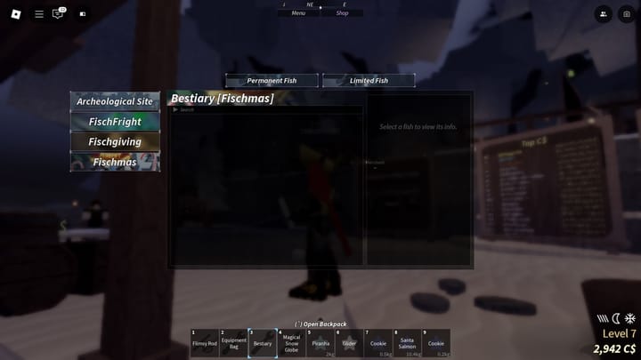 How to complete Fischmas Bestiary in Fisch