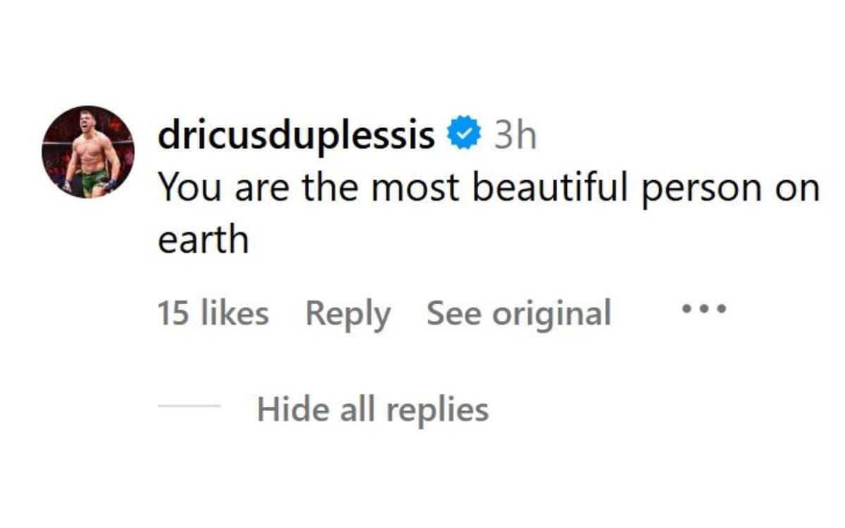 UFC champion Dricus du Plessis shares heartwarming reaction to ...