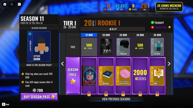 NFL Universe Football Season 11 Pass: All rewards and premium price