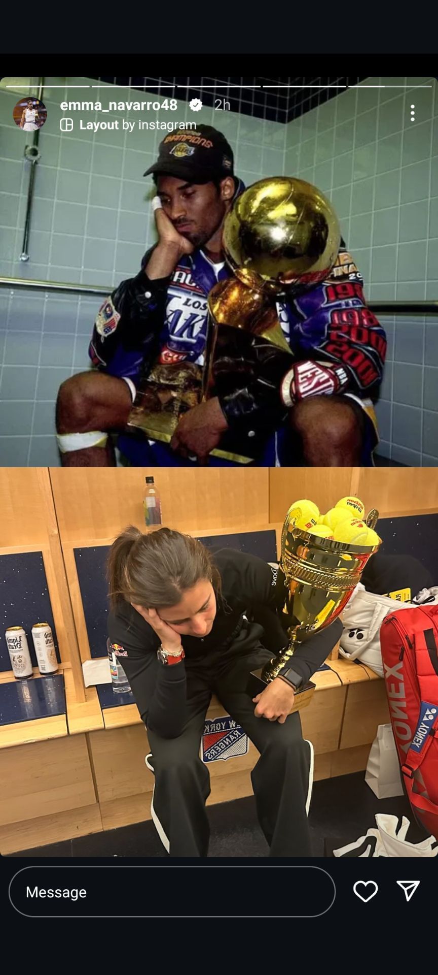 Emma Navarro recreates iconic Kobe Bryant shower pose from 2 decades ...