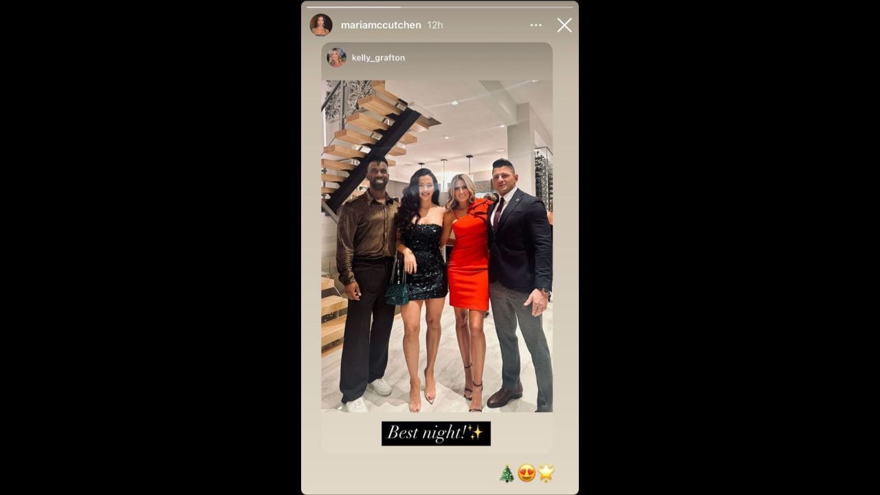 Andrew McCutchen's wife Maria rocks sequin tube bodycon dress and heels ...