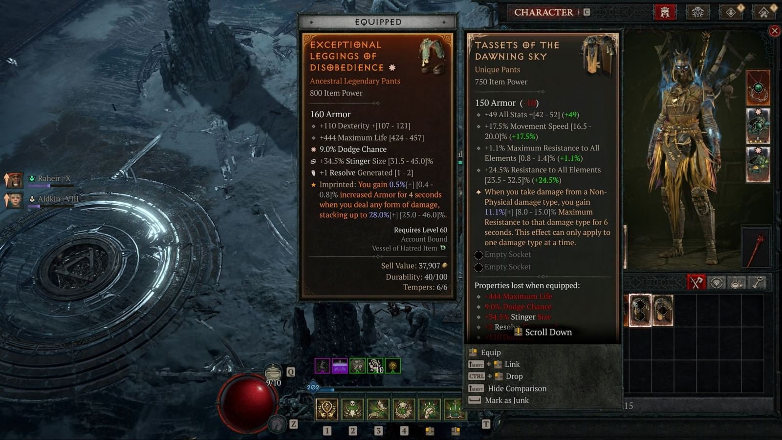 How to get Tassets of the Dawning Sky in Diablo 4, and its unique effects