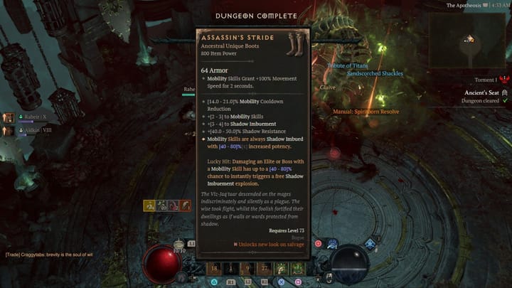 How to get Assassin's Stride in Diablo 4, and its Unique Effects
